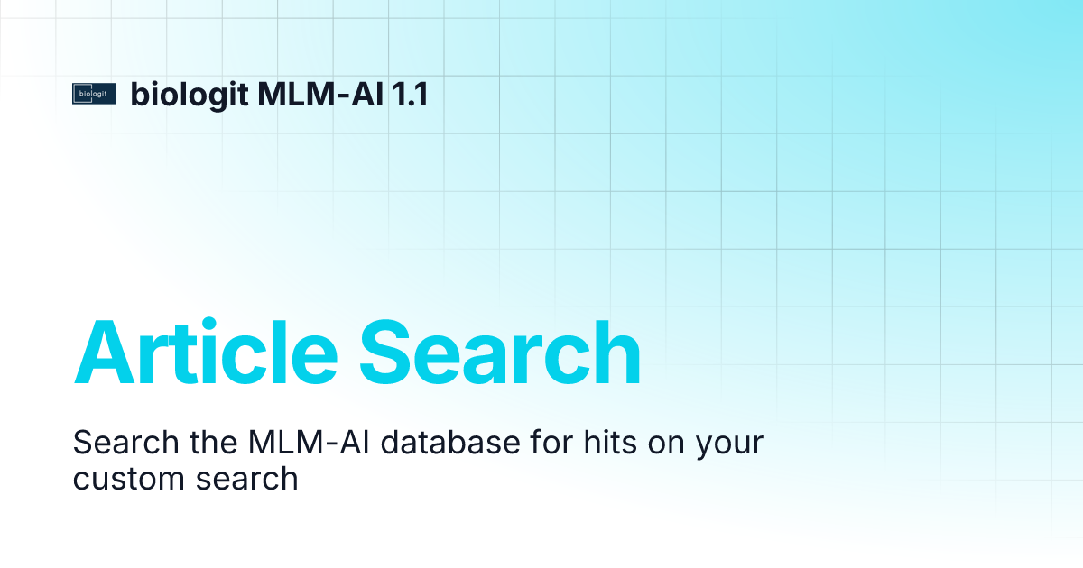 Article Search | biologit MLM-AI 1.1